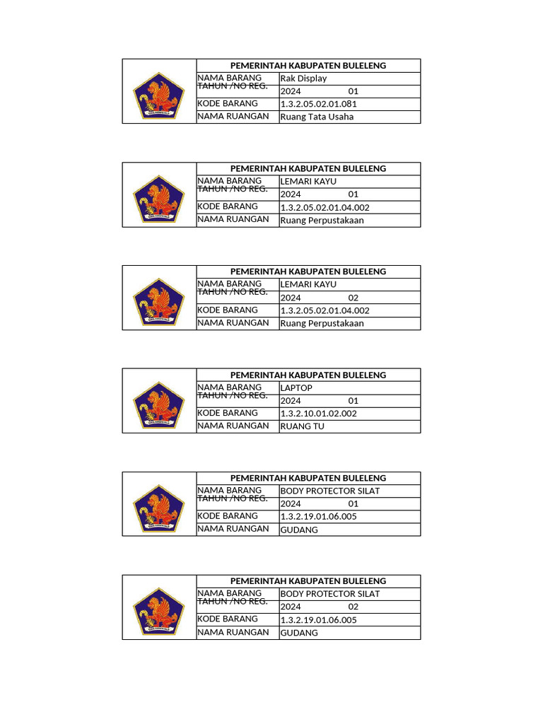 Kartu Inventaris | PDF