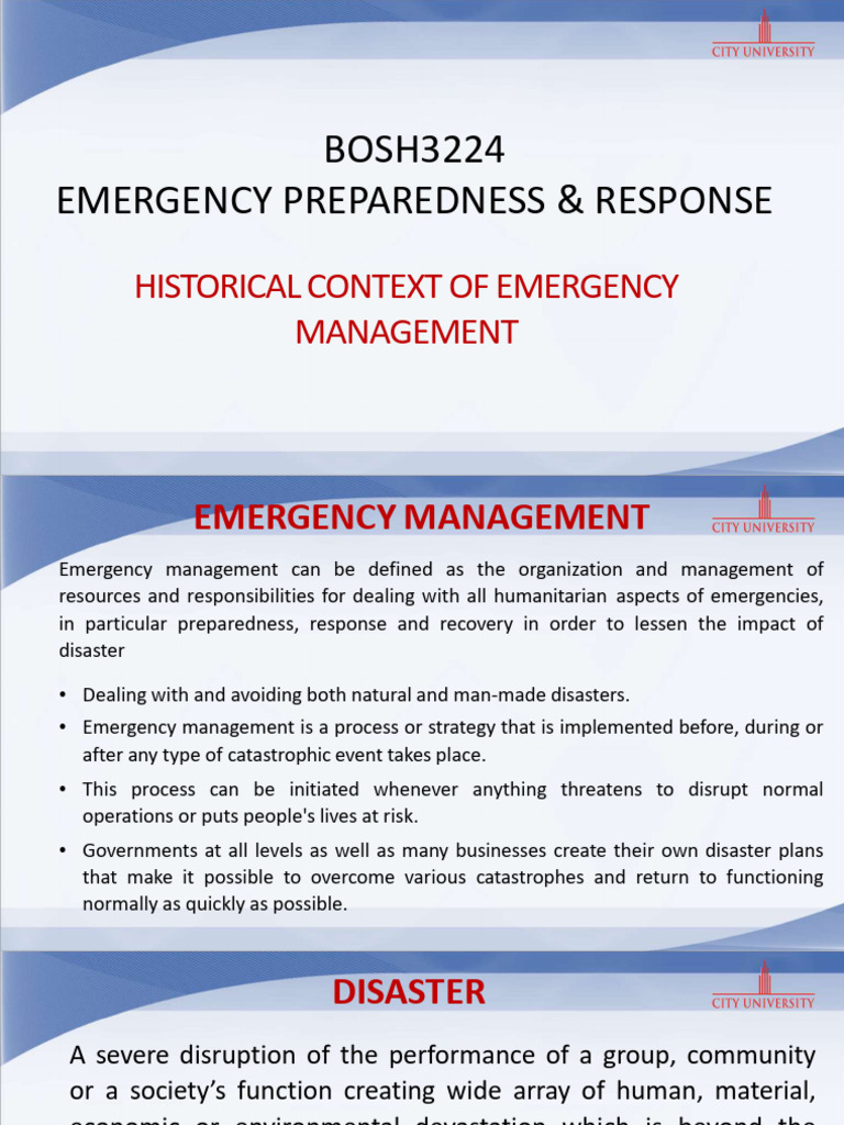 CHAPTER 1 - Historical Context of Emergency Management | PDF | Emergency Management | Civil Defense