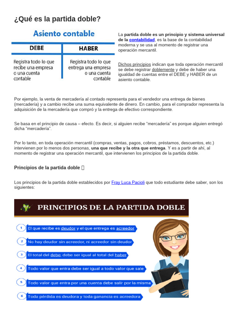 Qué Es La Partida Doble | PDF | Contabilidad | Business