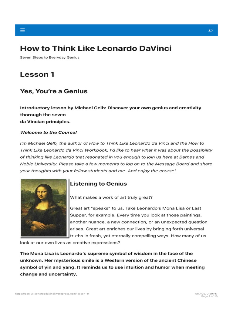 Unlocking Da Vinci's Seven Principles | PDF | Leonardo Da Vinci | Genius