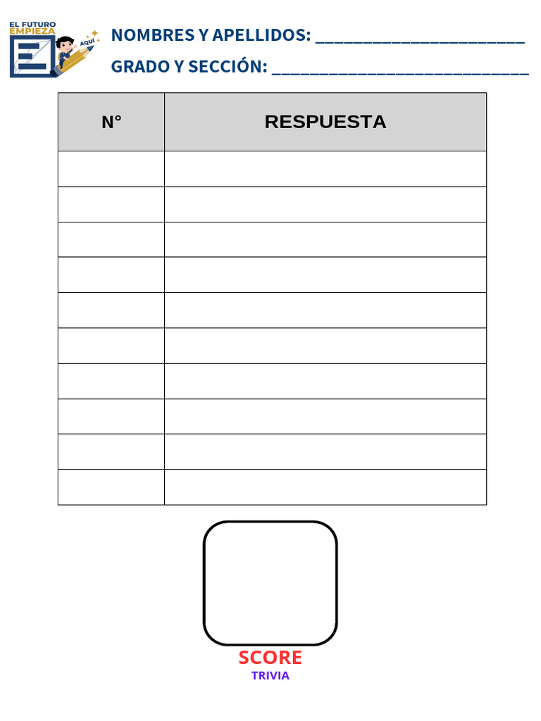 Hoja de Trivia | PDF
