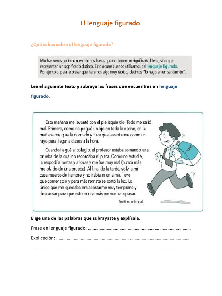 FIGURAS LITERARIAS - El Lenguaje Figurado-5to | PDF
