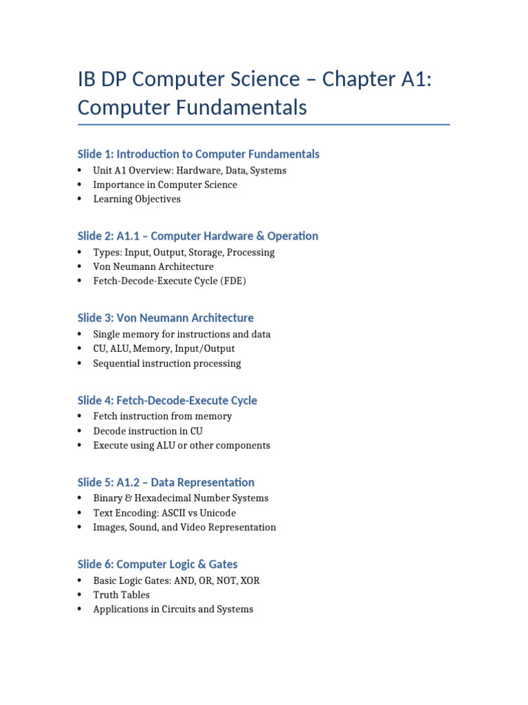 IBDP A1 ComputerFundamentals Presentation | PDF