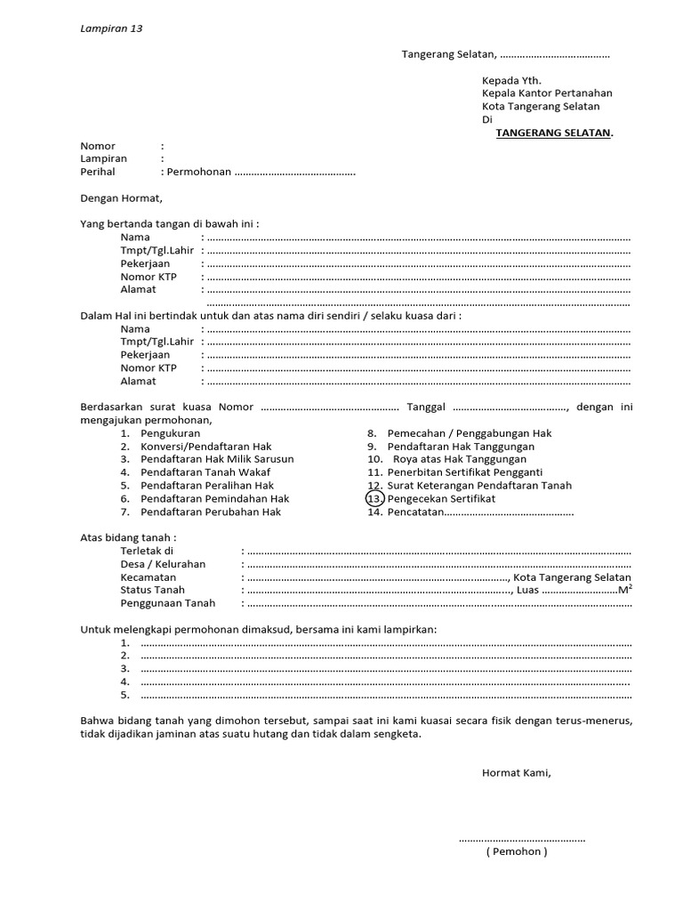 Pengecekan (Pernyataan, Lampiran 13, Kuasa) - Part2 | PDF