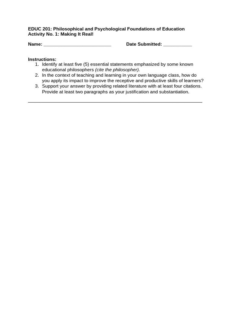 1 Activity No. 1 Making It Real | PDF