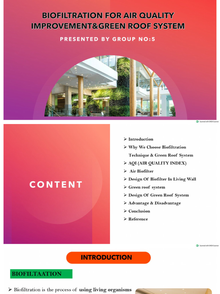 Biofiltration and Green Roof System Major Project G-5 | PDF
