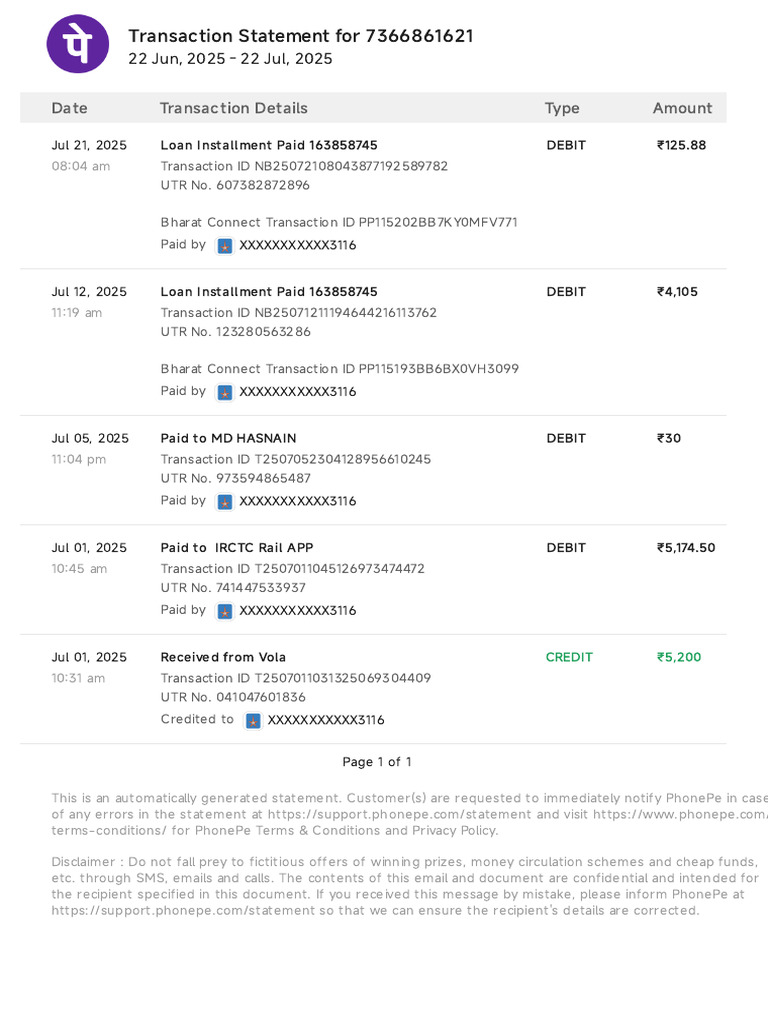 PhonePe Statement Jun2025 Jul2025 | PDF