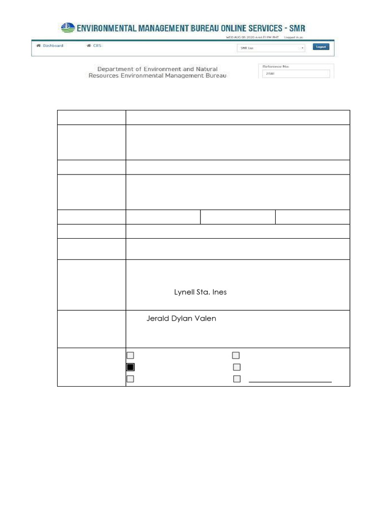Filled-Out Self-Monitoring Report | PDF | Waste | Waste Management