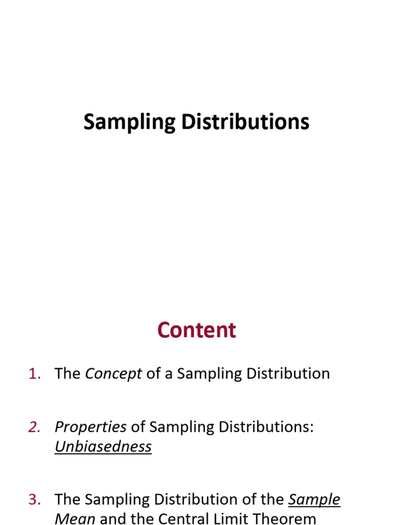 Chapter 5 Sample Distribution-Part 1-Lec | PDF | Probability Distribution | Bias Of An Estimator