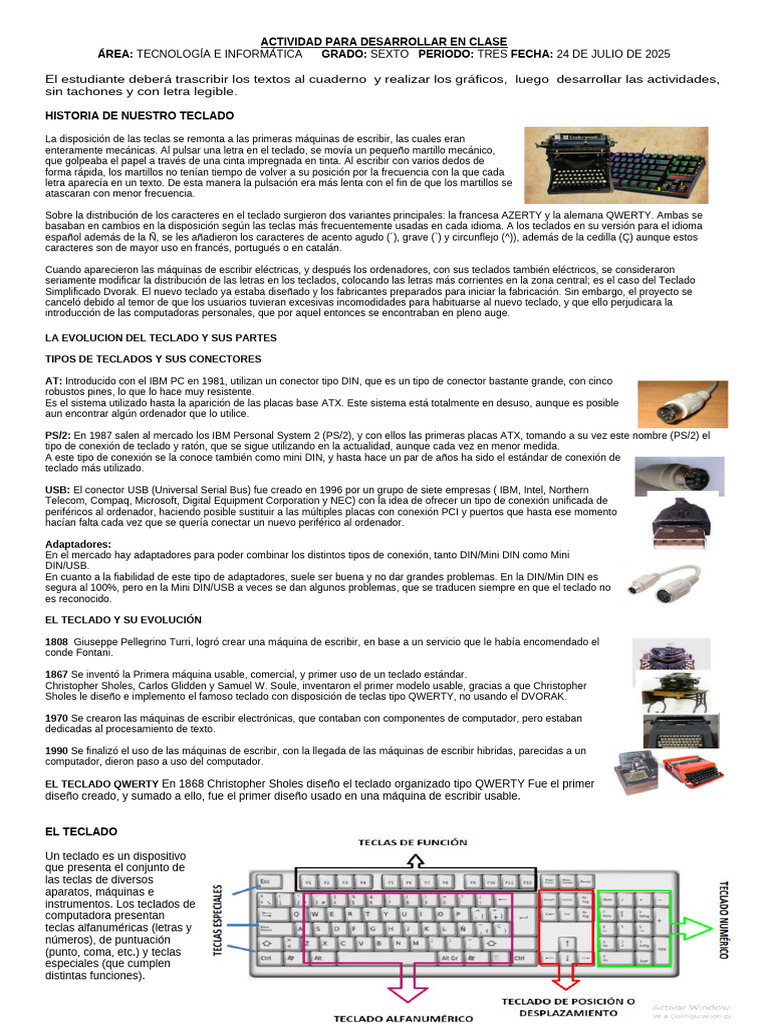 Guía del Teclado de Computadora | PDF | Teclado | Máquina de escribir