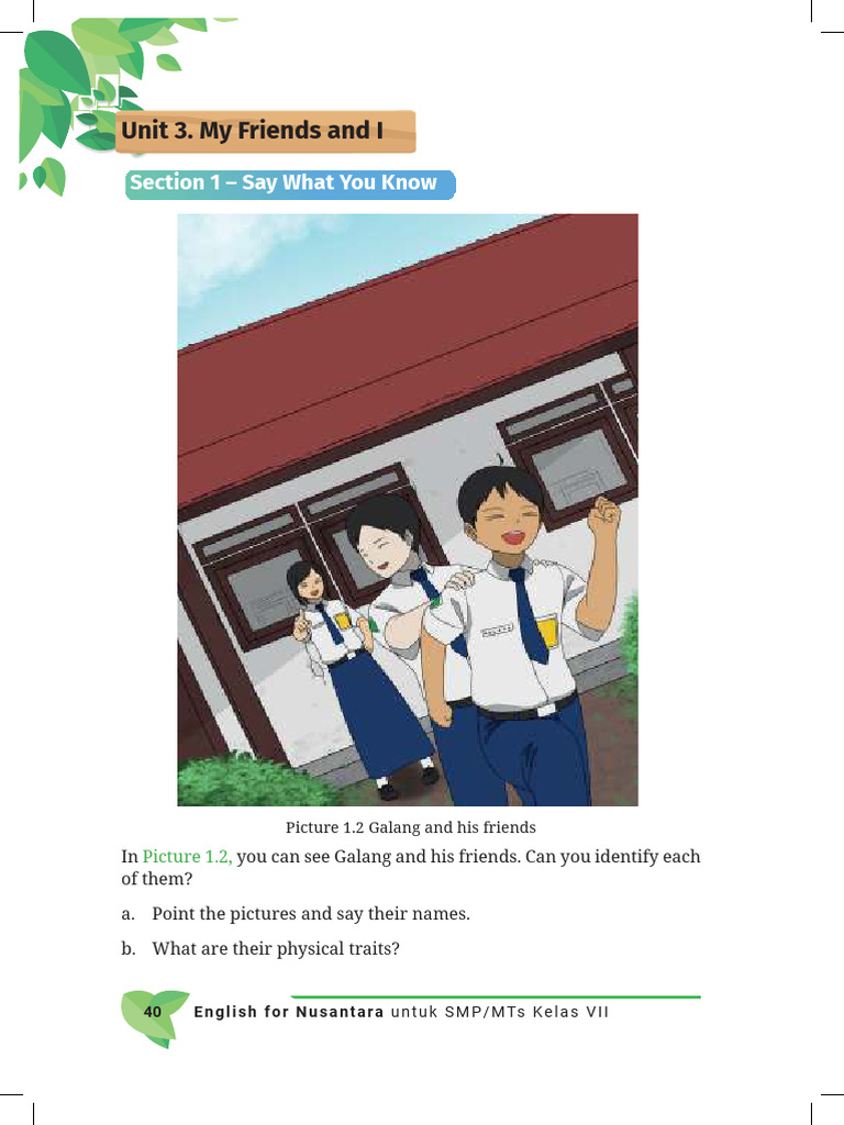 Chapter 1 Unit 3 G7 My Friends and I | PDF | Subject (Grammar)