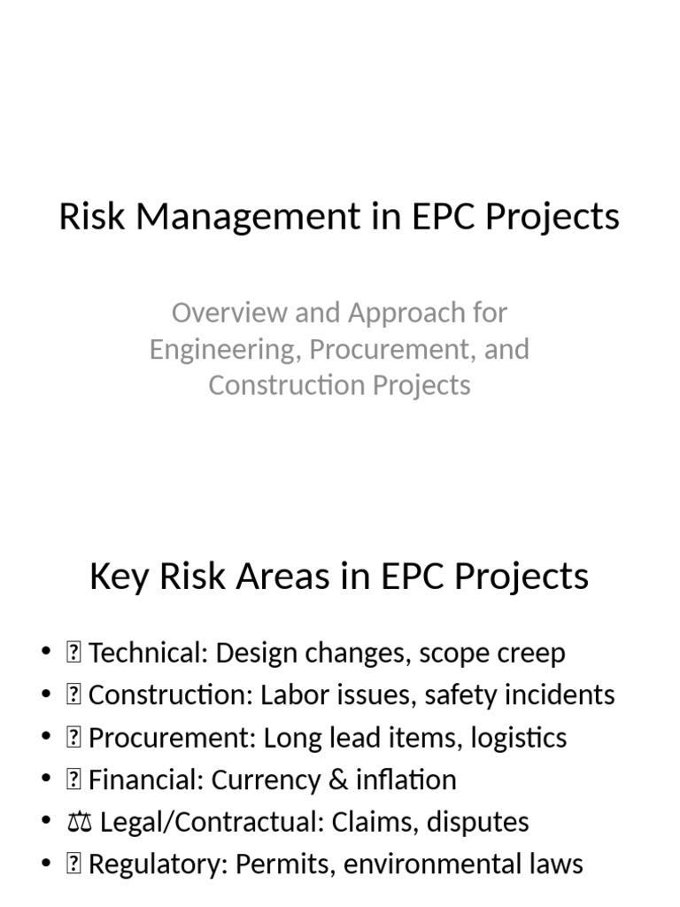 EPC Project Risk Management Strategies | PDF