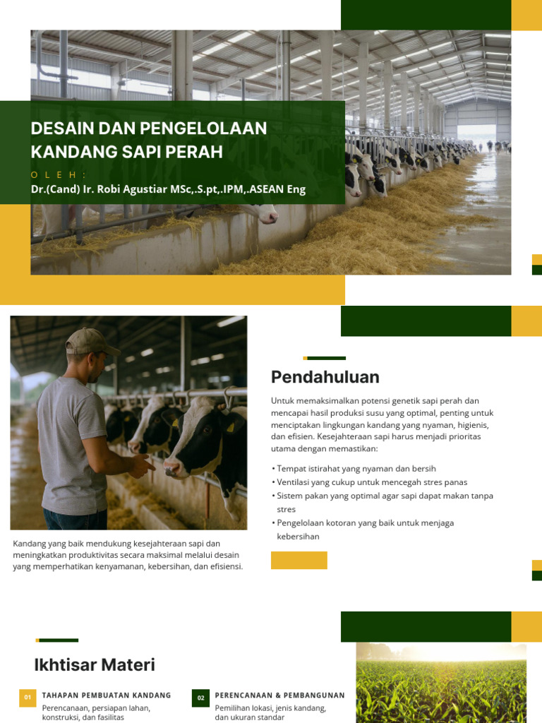Panduan Desain Kandang Sapi Perah Optimal | PDF