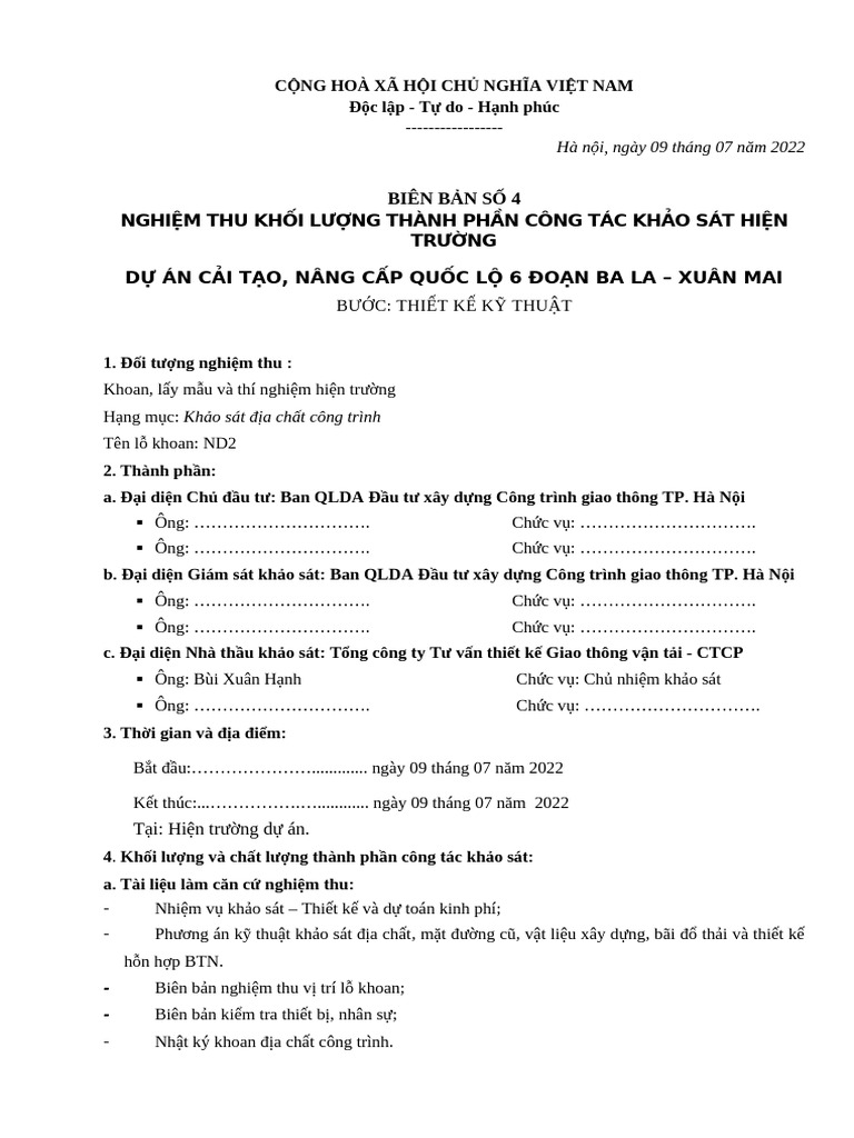 4.bien Ban NT - TP Cong Tac Khao Sat - Doan KC 2 | PDF