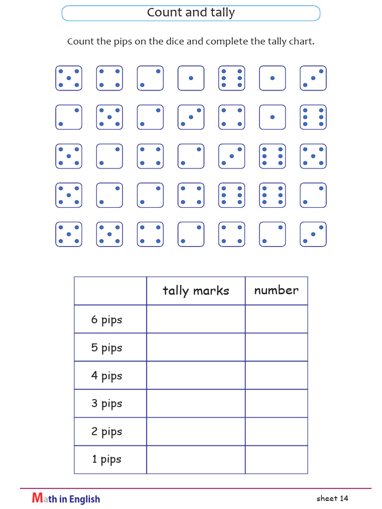 Dice Counting and Tally Chart Guide | PDF