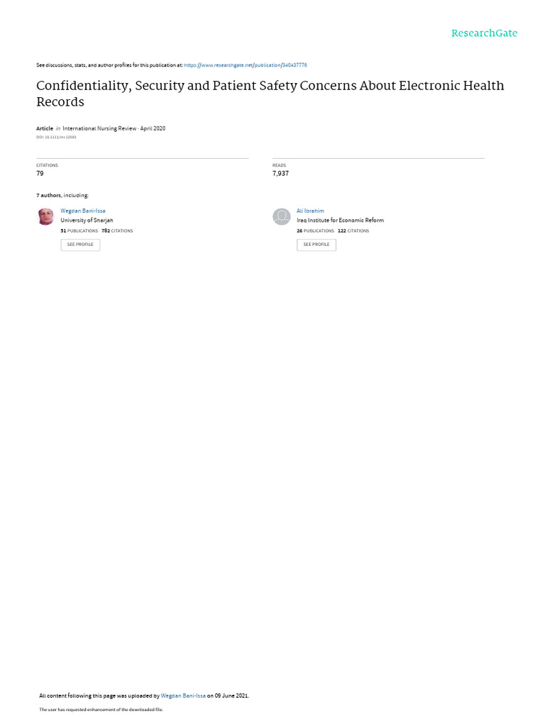 Patient Safety in Electronic Health Records | PDF | Electronic Health ...