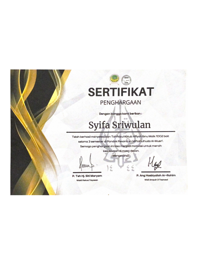 Sertifikat 1 | PDF