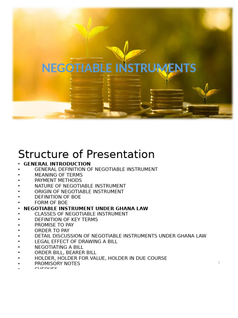 Negotiating Instruments Revised-1 | PDF | Negotiable Instrument | Cheque