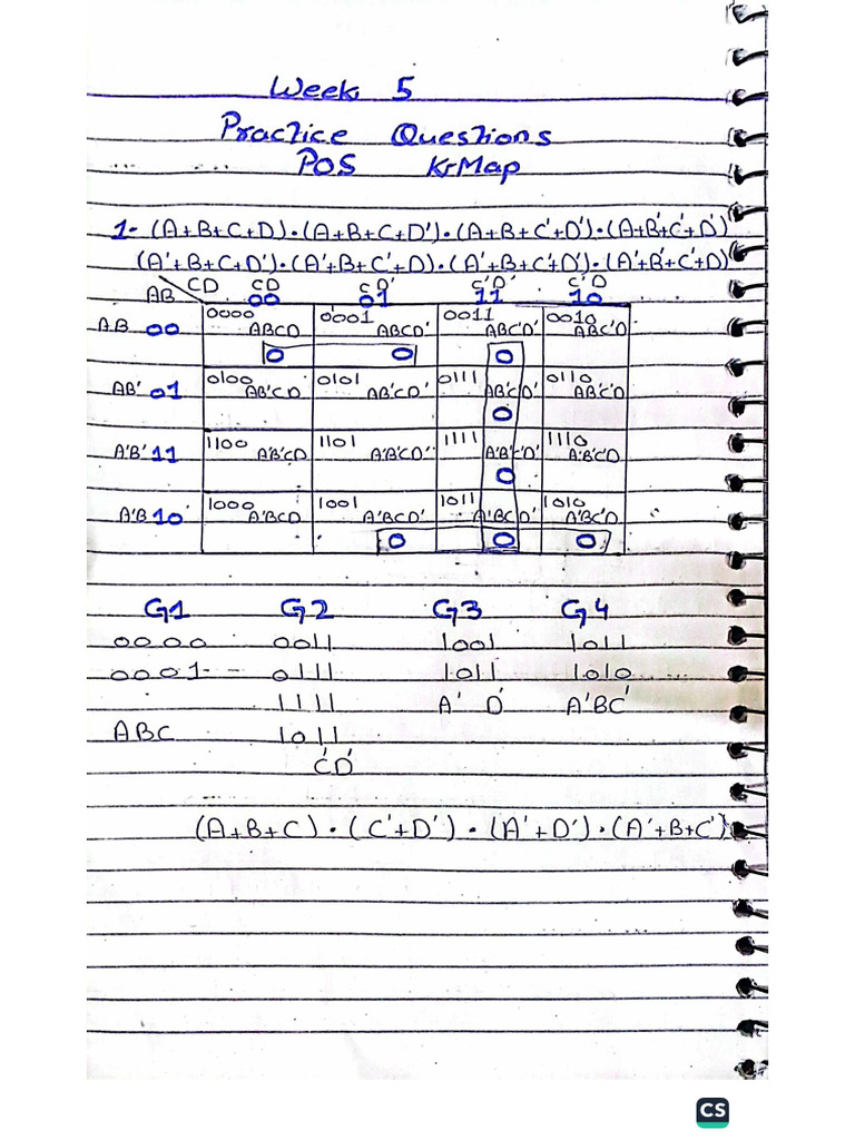 K-Map Practice Questions | PDF