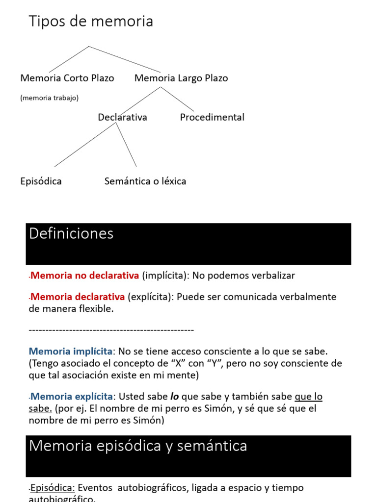 13 Sistemas de Memoria de Largo Plazo Implícita y Explícita | PDF ...