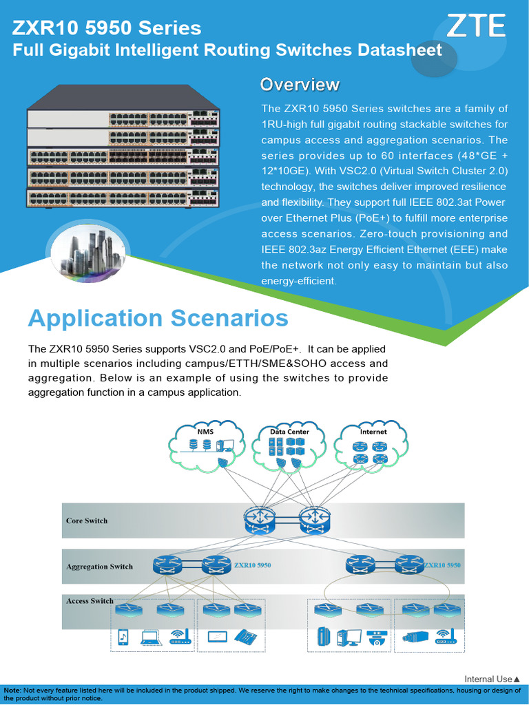 ZXR10 5950 Series Switch L3 Datasheet | PDF | Network Switch | Computer Network