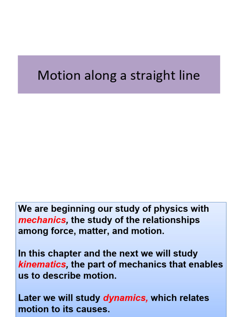 2 Motion Along Straight Line | PDF