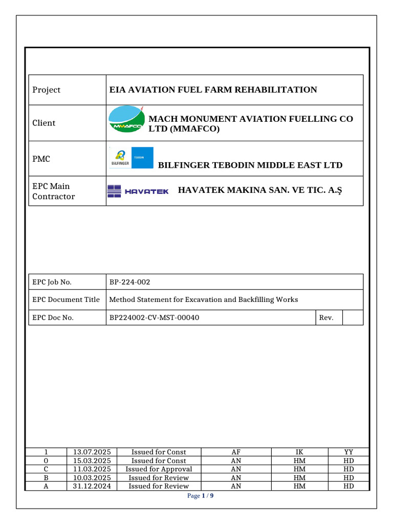 Method Statement For Excavation and Backfilling | PDF | Quality Assurance