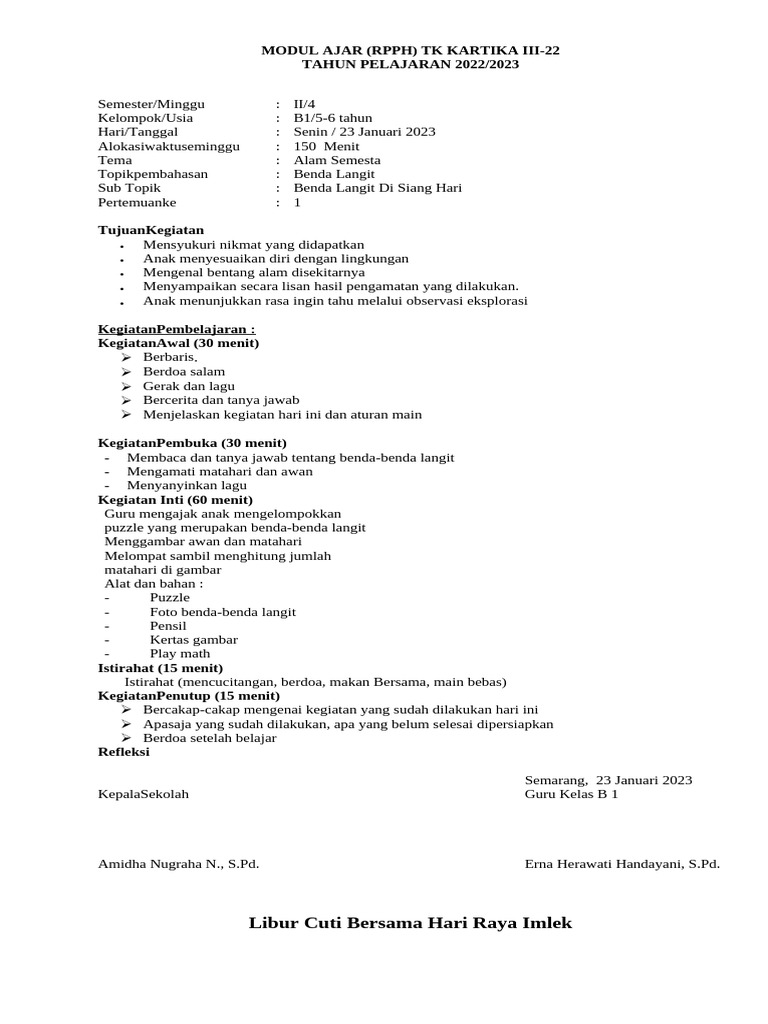 RPPH Alam Semesta | PDF