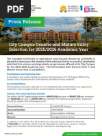 LUANAR Postgraduate Admissions 2025/2026 | PDF | Dietitian | Academic ...