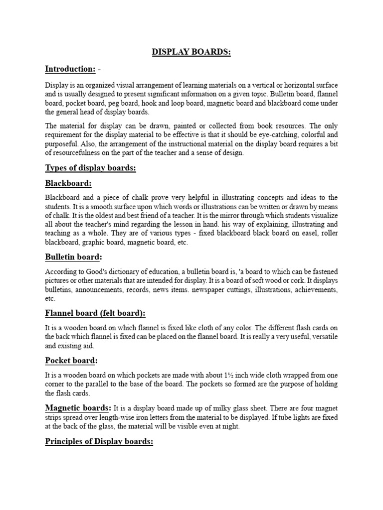 Display Boards Correction | PDF | Drawing | Learning