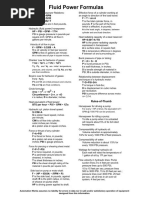 Fluid Power Formulas in SI Metric Units | PDF