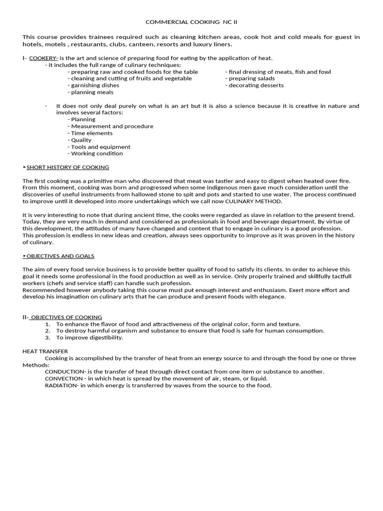 Cooking Objectives and Techniques | PDF | Cooking | Grilling