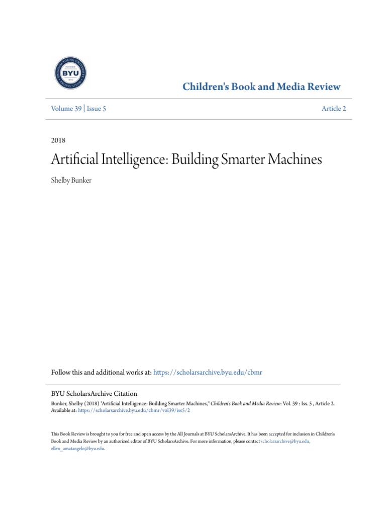 Artificial Intelligence - Building Smarter Machines | PDF | Books