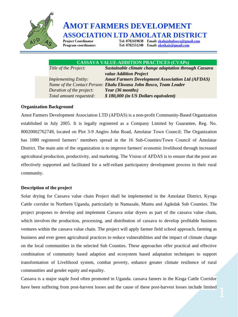 Cassava Value Addition Practices | PDF | Smallholding | Climate Resilience
