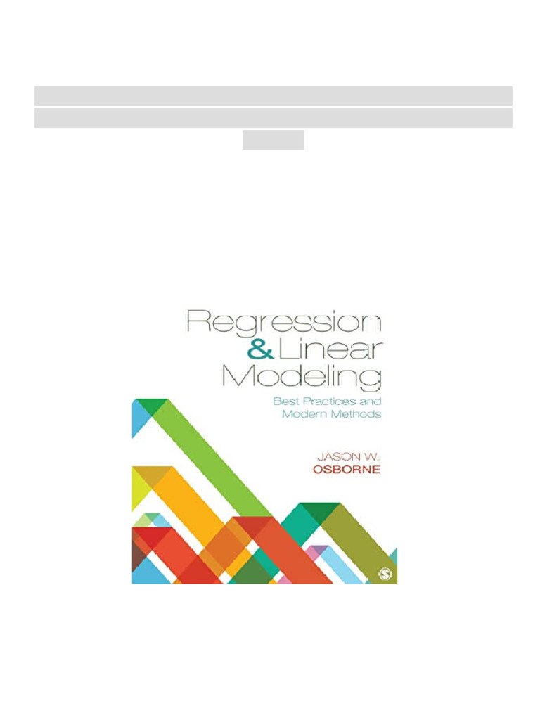 Regression Linear Modeling Best Practices and Modern Methods 1st ...