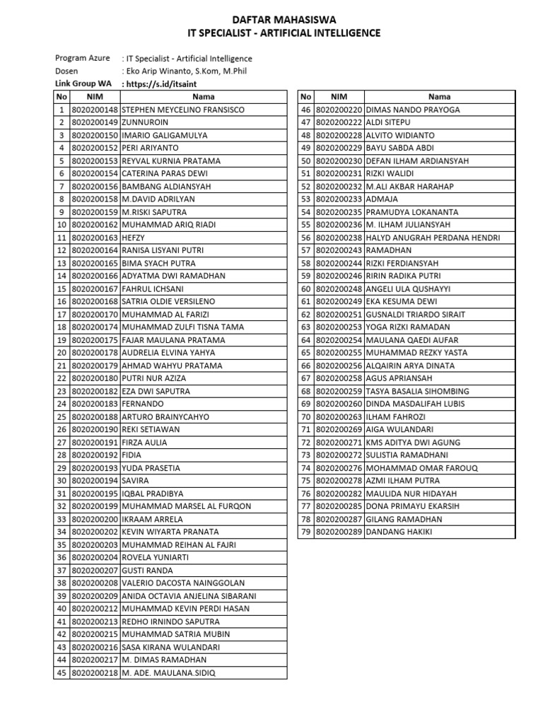 It Specialist Artificial Intelligence Pdf