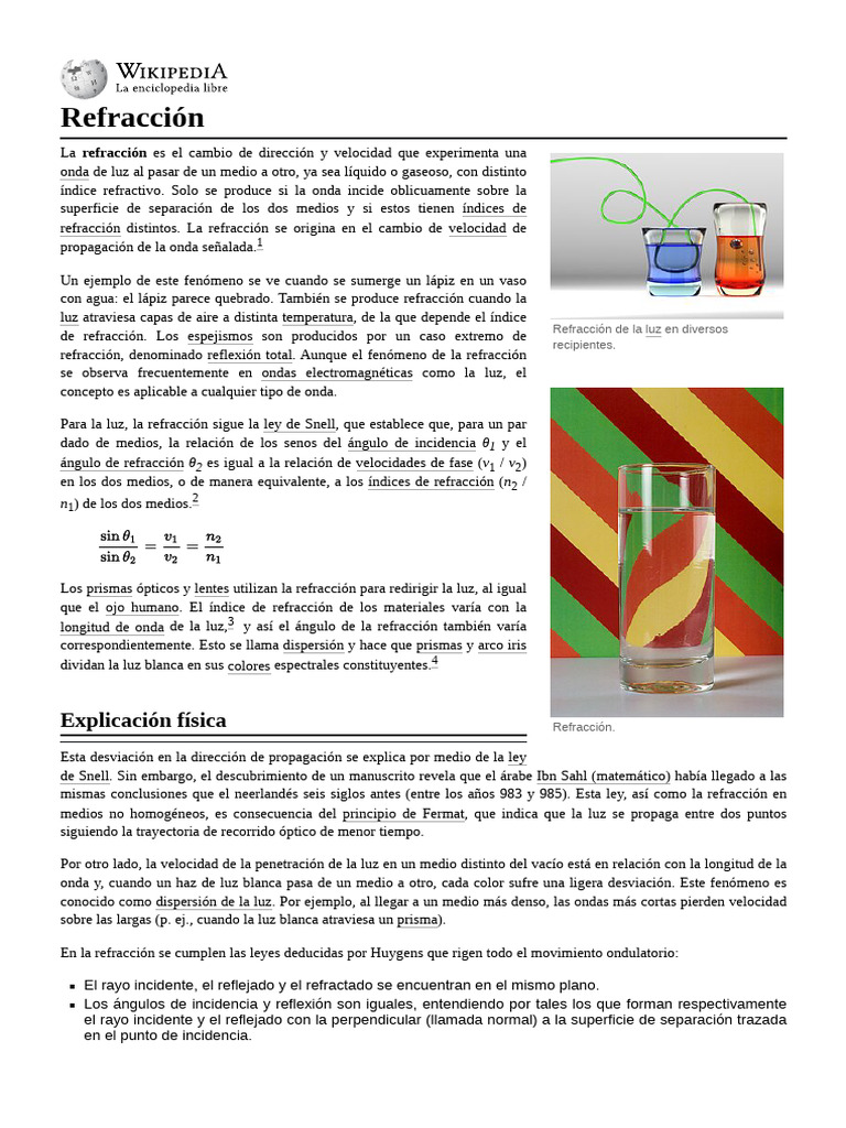 Refracción | PDF | Refracción | Ligero