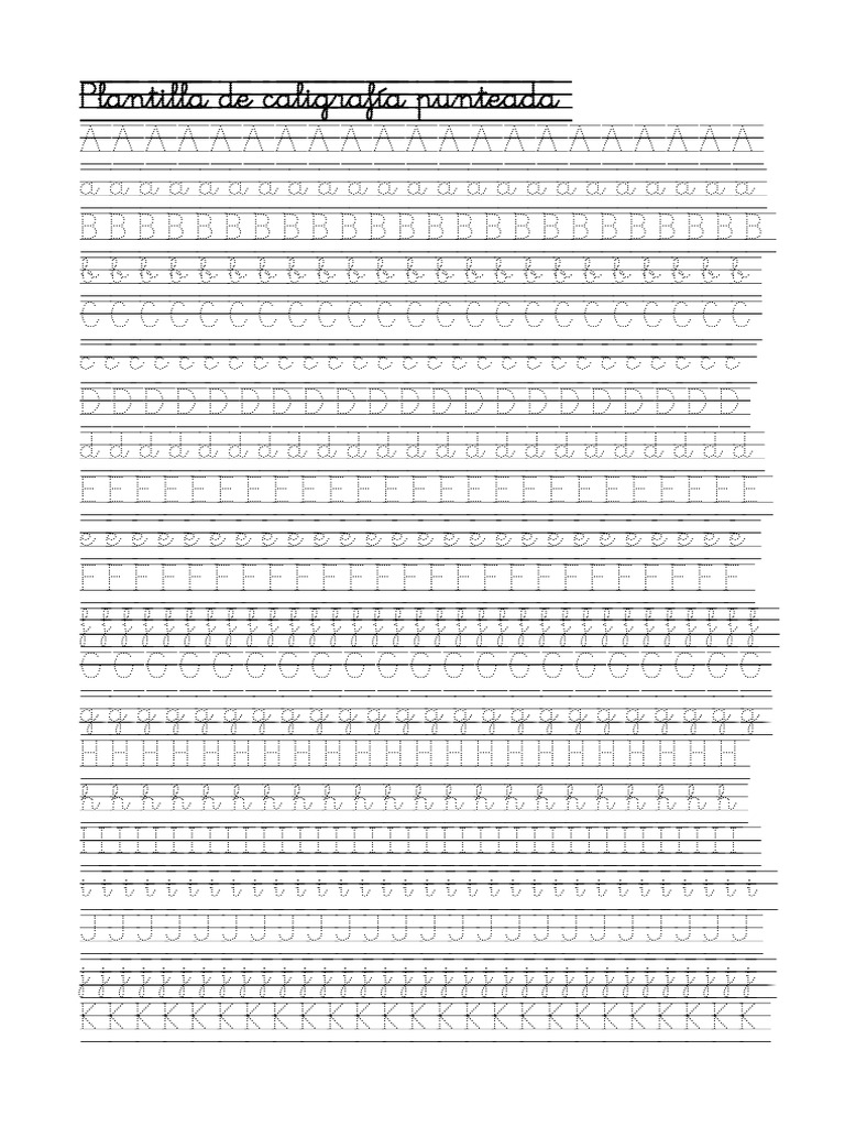 Caligrafía Punteada: Letras y Números | PDF