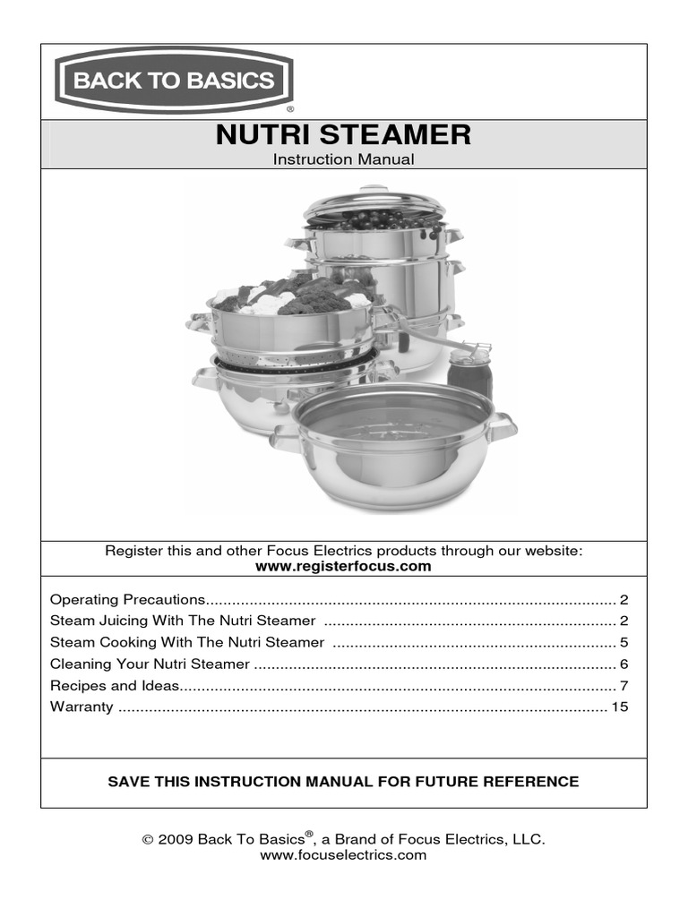Nutri Steamer L5725A0109 | PDF | Fruit Preserves | Juice