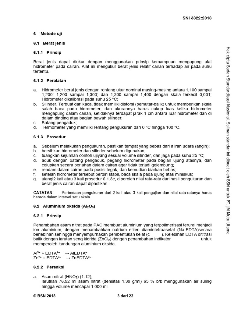 SNI 3822-2018 - Prosedur %Al2O3 Untuk ACH | PDF