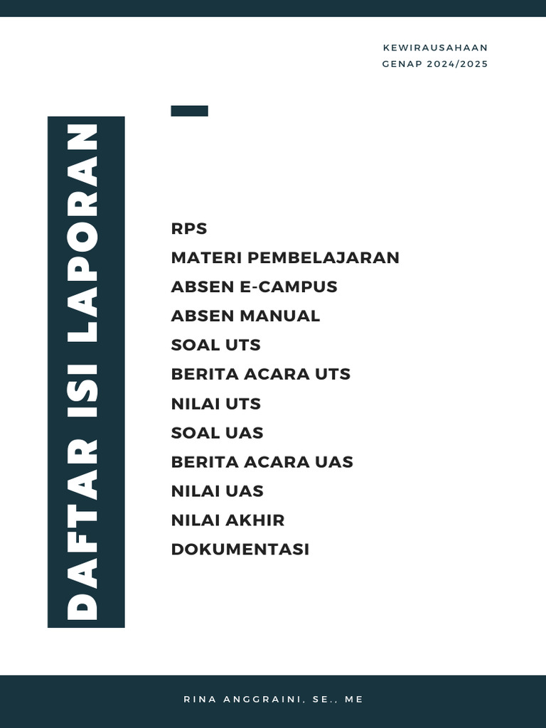 Daftar Isi Skripsi Umum Modern Biru Kelam | PDF
