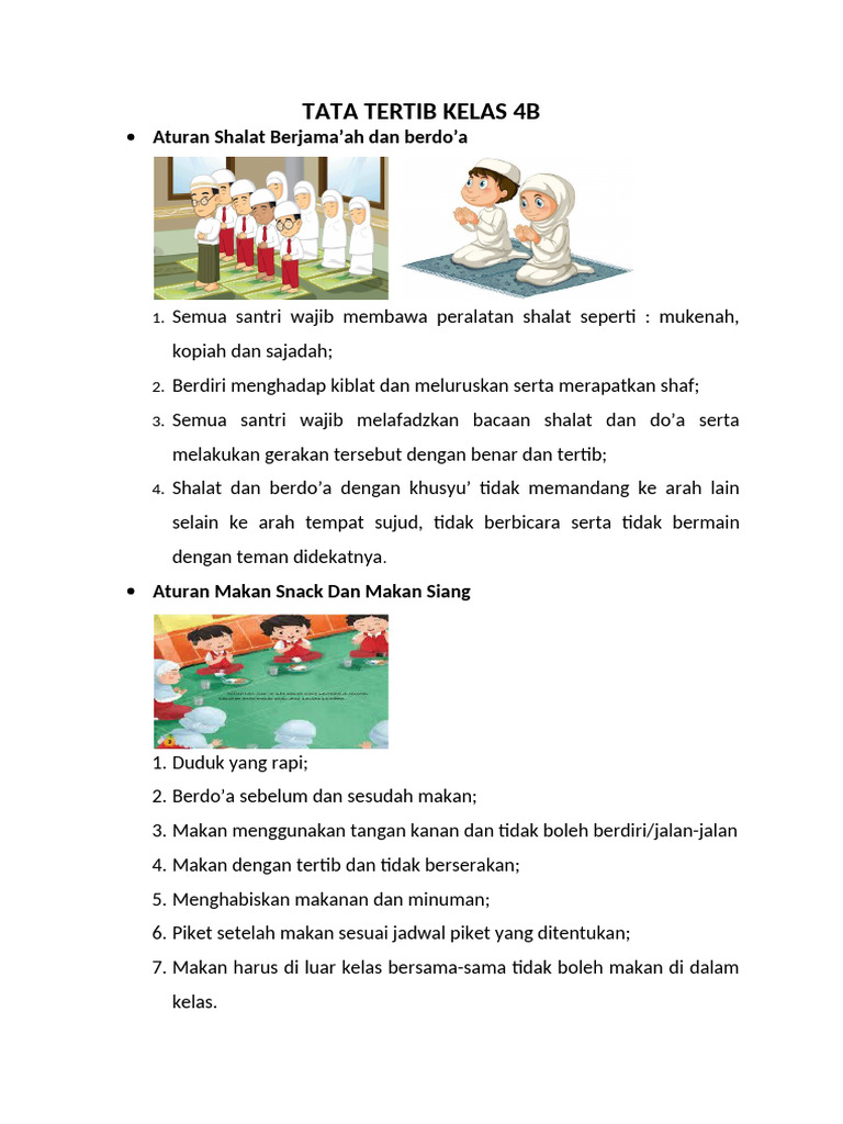 Tata Tertib Kelas 4b | PDF