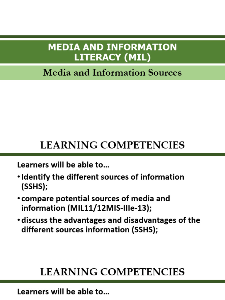 6.MIL 5. Media and Information Sources | PDF | Internet | Libraries