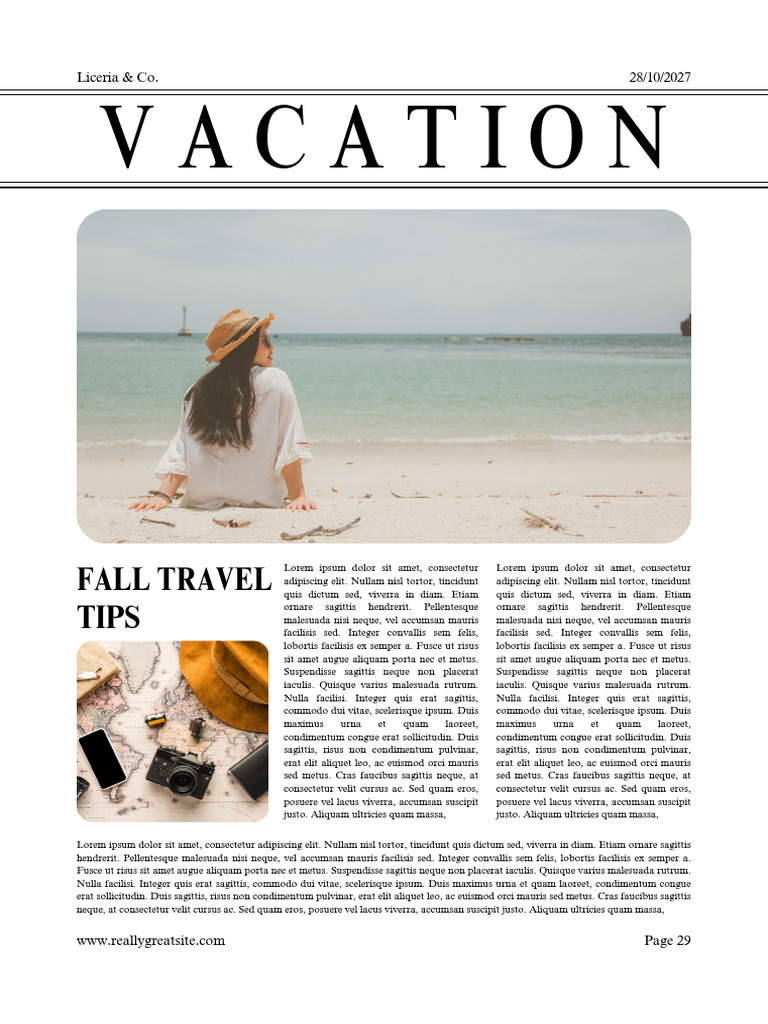 Beige and White Simple Photo Travel Magazine | PDF