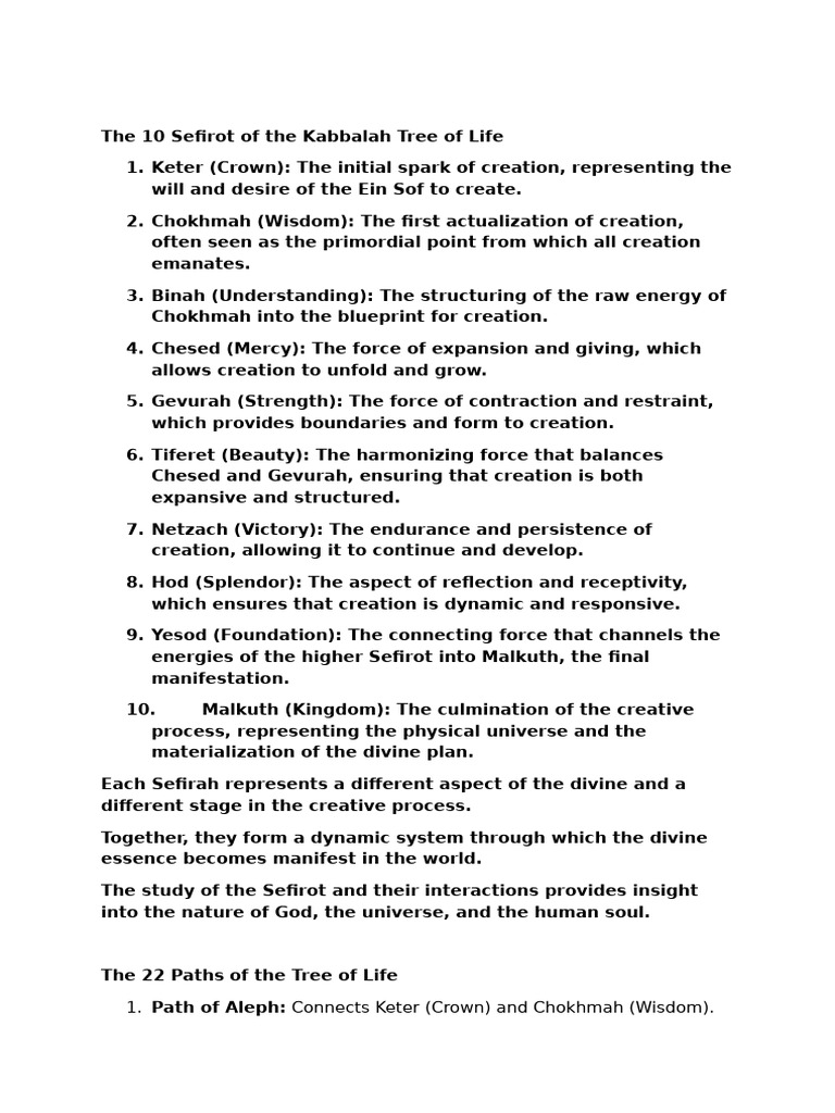 Tarot and The Kabbalah Tree of Life | PDF | Spirituality | Aramaic ...