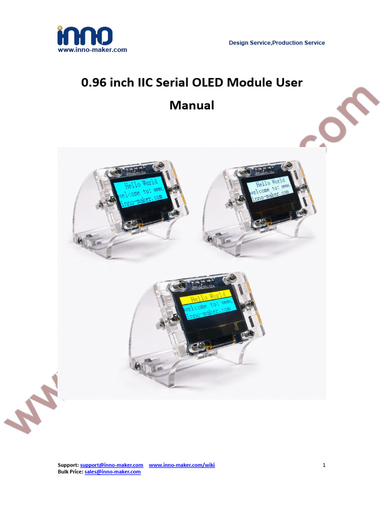 096 OLED Module User Manual v1000 en | PDF | Computer Engineering | Office Equipment