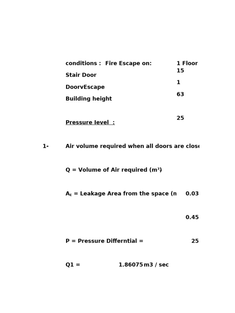 Fan Stair Pressurization-Calculate | PDF