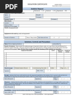 Isolation Certificate | PDF