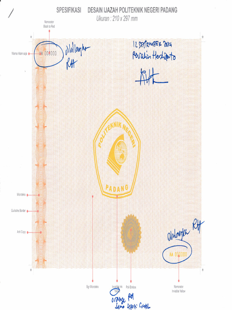 Desain Ijazah Dan Transkrip Nilai PNP (ACC) Perbaikan | PDF