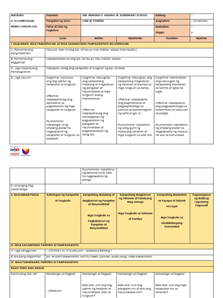 Q1 Grade1 Makabansa Week6 | PDF